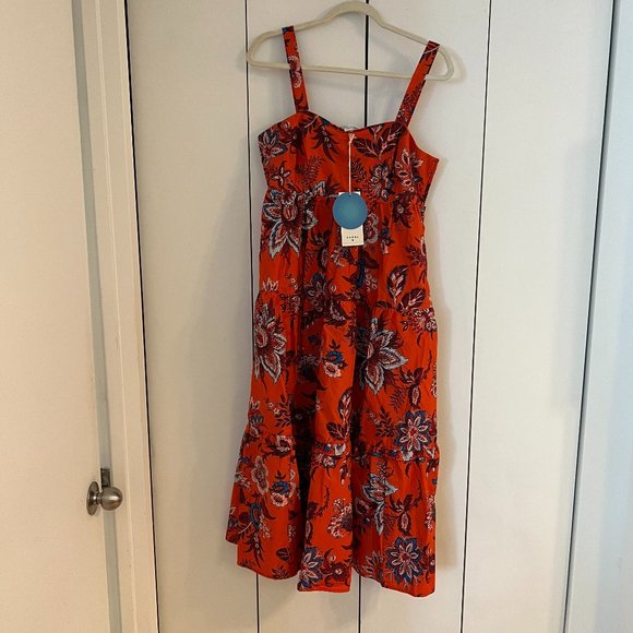 RHODE x Target | Dresses | Womens Large Leafy Floral Print Tiered Midi ...